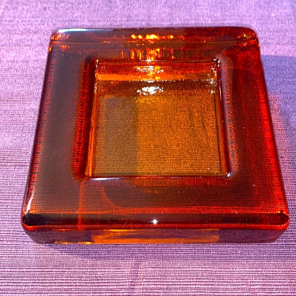 Blenko Glass | Accents | Vintage Rare Solid Blenko Glass Square Ashtray ...
